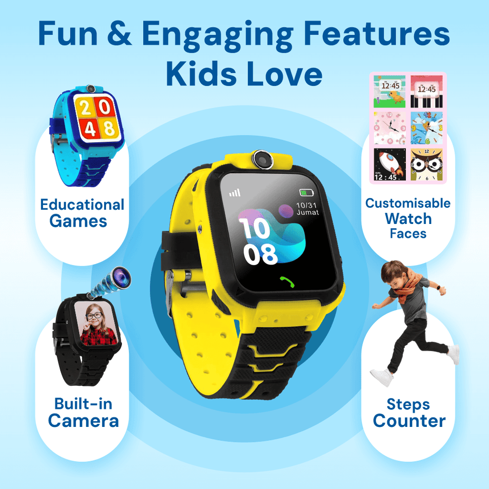 Kids Sonic Pro Smart Watch With Audio Calls, Messages & Games